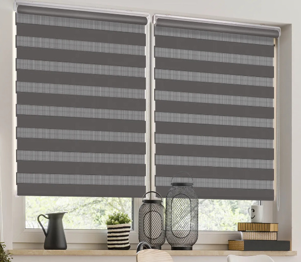 Штора рулонная день-ночь Qually 50х150/160см темно-серая купить с ...