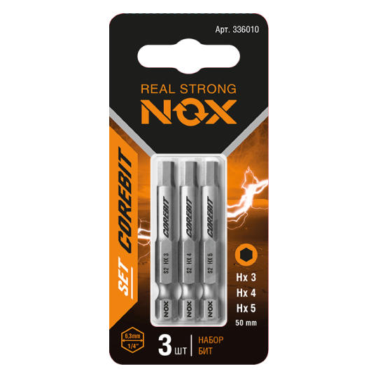 Набор бит NOX Hex 3,Hex 4,Hex 5 50мм 3шт купить с доставкой в МЕГАСТРОЙ Казань
